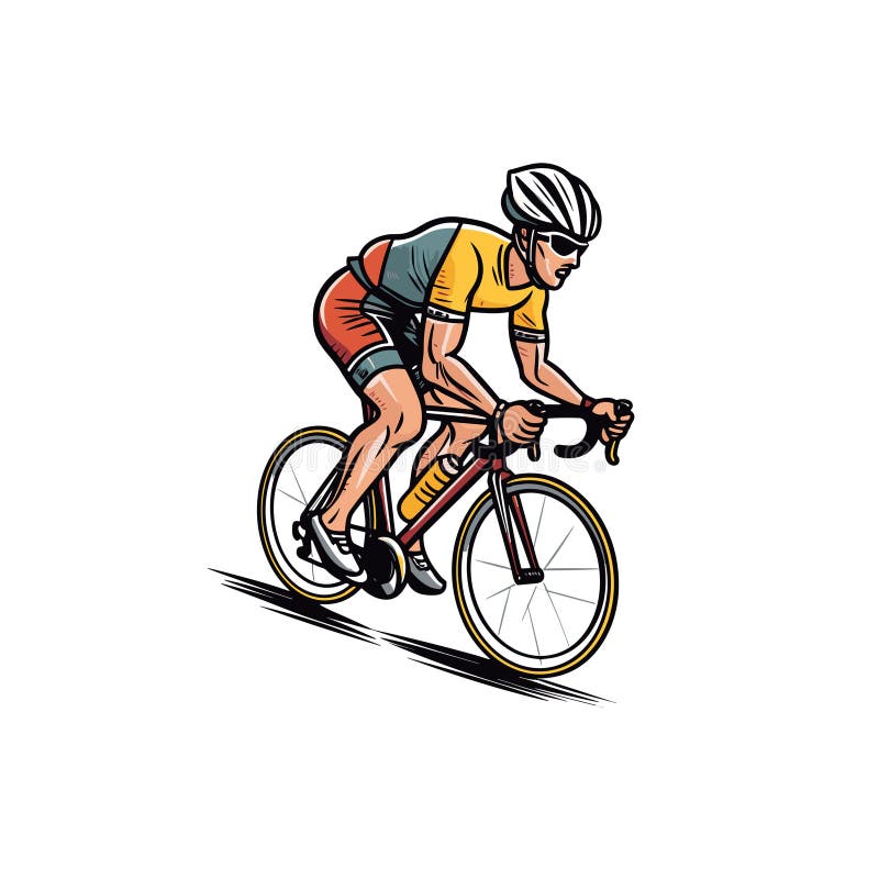 Road Cyclist Hand-drawn Illustration. Cyclist. Vector Doodle Style ...