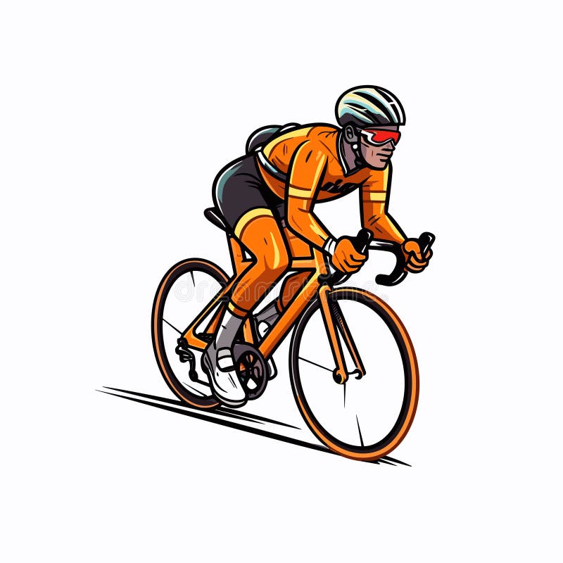 Road Cyclist Hand-drawn Illustration. Cyclist. Vector Doodle Style ...