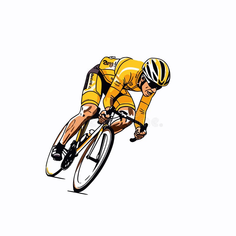 Road Cyclist Hand-drawn Illustration. Cyclist. Vector Doodle Style ...