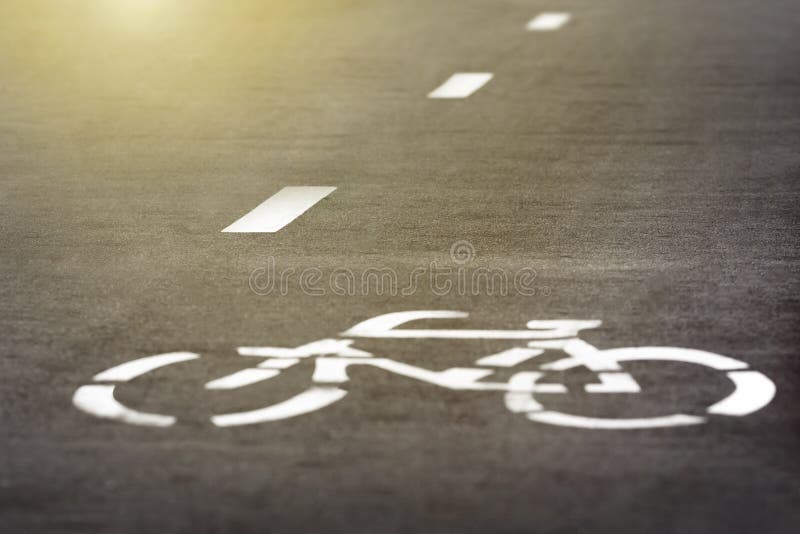 Road for Cyclists. Cycle Path Sign Asphalt Stock Image - Image of ...