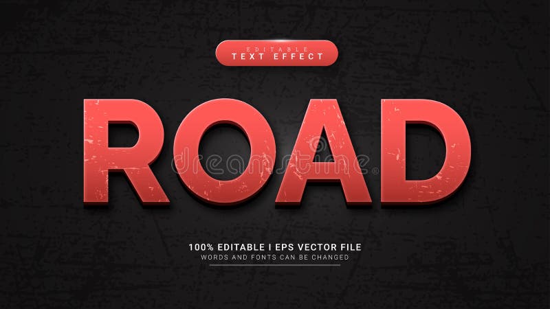 Road 3d Text Style Effect Template Stock Vector - Illustration of style ...