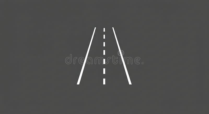 Road with Dashed White Line Perspective on Gray Asphalt Illustration ...