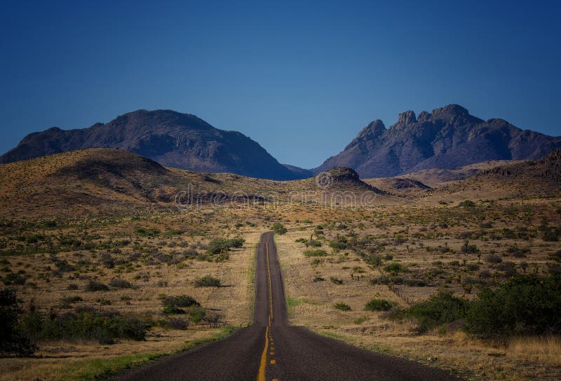 Road through Davis Mountains, Texas Stock Image - Image of hills ...