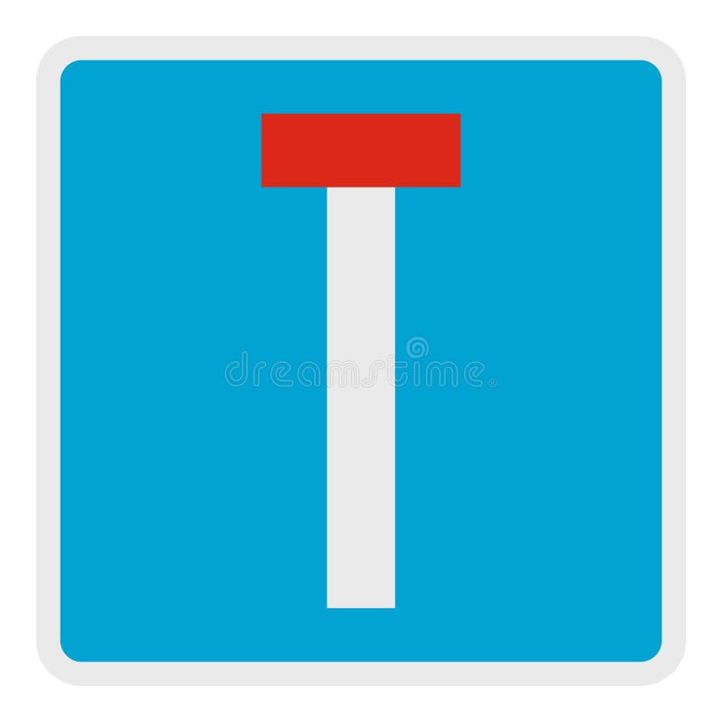 Road Deadlock Icon, Flat Style. Stock Vector - Illustration of road ...