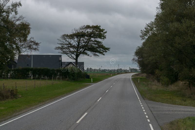 On the Road through Denmark Stock Image - Image of road, transport ...
