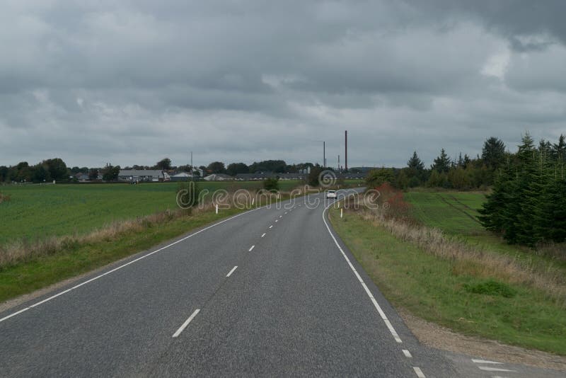 On the Road through Denmark Stock Photo - Image of urban, midtjylland ...
