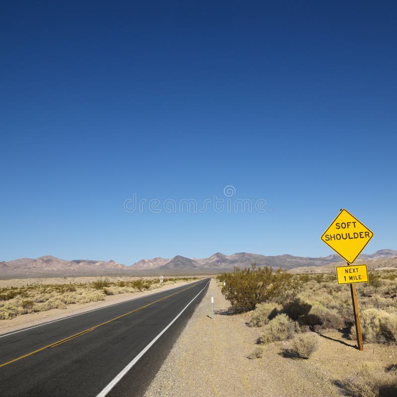 Soft shoulder traffic sign stock image. Image of blue - 1357539
