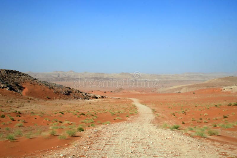 Road through desert stock image. Image of arab, hill, angle - 5496221