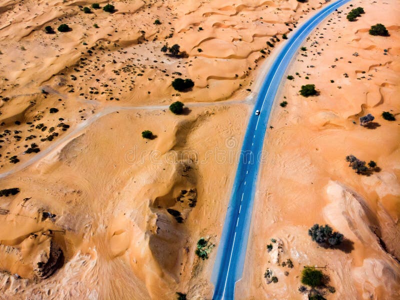 Road in the Desert Aerial View Stock Photo - Image of desert, scenery ...