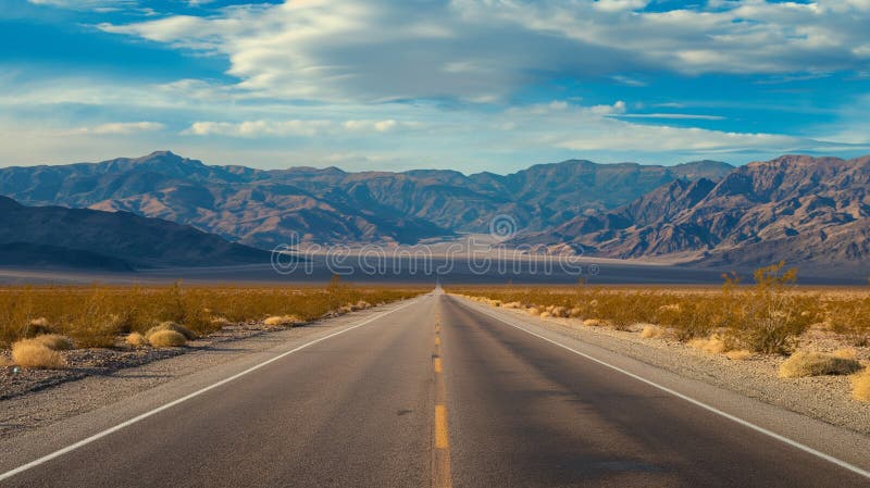 Road in the Desert. Conceptual for Freedom, Enjoying the Journey. Empty ...