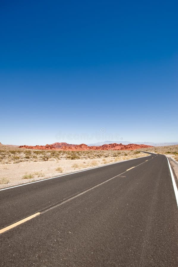 Road through Desert Landscape Stock Image - Image of travel, outdoor ...