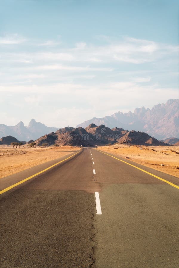 Road through the Desert in Saudi Arabia Taken in May 2022 Stock Image ...