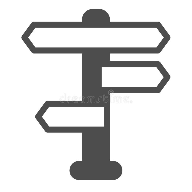 Road Direction Arrows Pole Solid Icon, Eco Tourism Concept. Vector ...