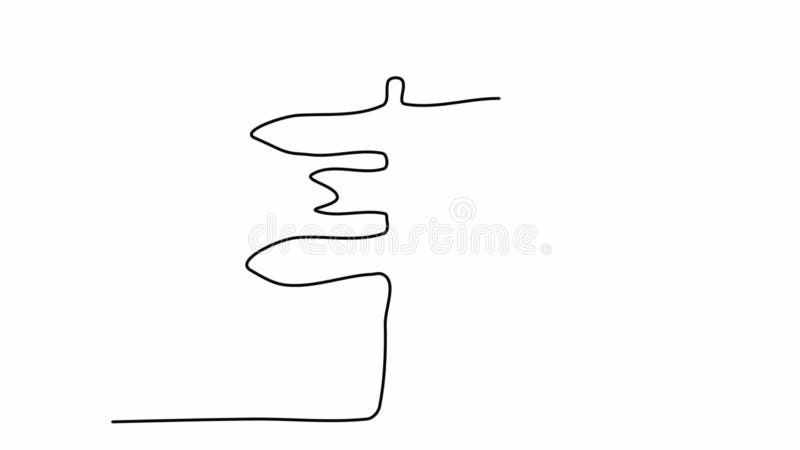 Road Direction Signs in a Continuous Line. Line Art.Continuous Line ...