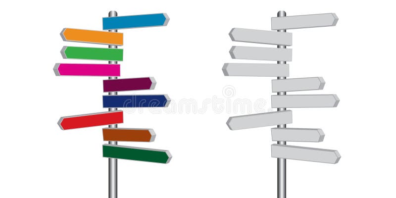 Road Directions signpost stock vector. Illustration of arrows - 27424925
