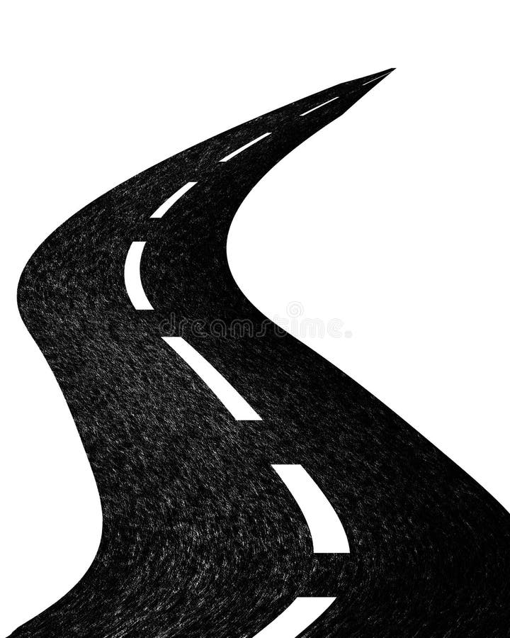 Road Disappearing into Distance Stock Illustration - Illustration of ...