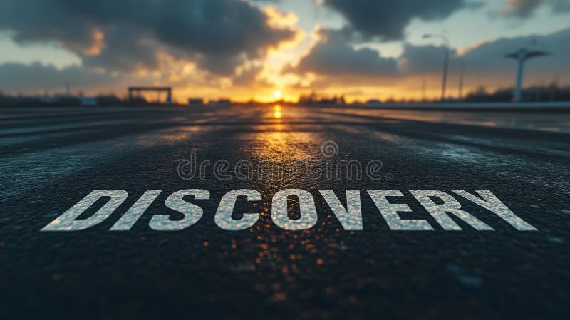 Road Discovery Text Sunset Background Stock Photos - Free & Royalty ...
