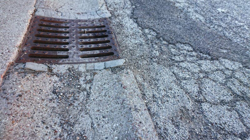 Road Drainage Holes To Drain Rainwater into the Culvert Stock Photo ...
