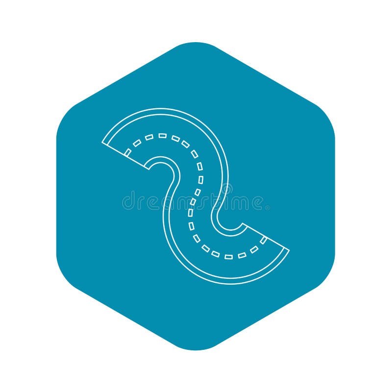 Road Element Icon, Outline Style Stock Vector - Illustration of lane ...