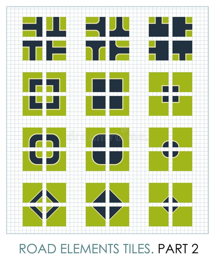 Road elements stock vector. Illustration of flat, plan - 57456550