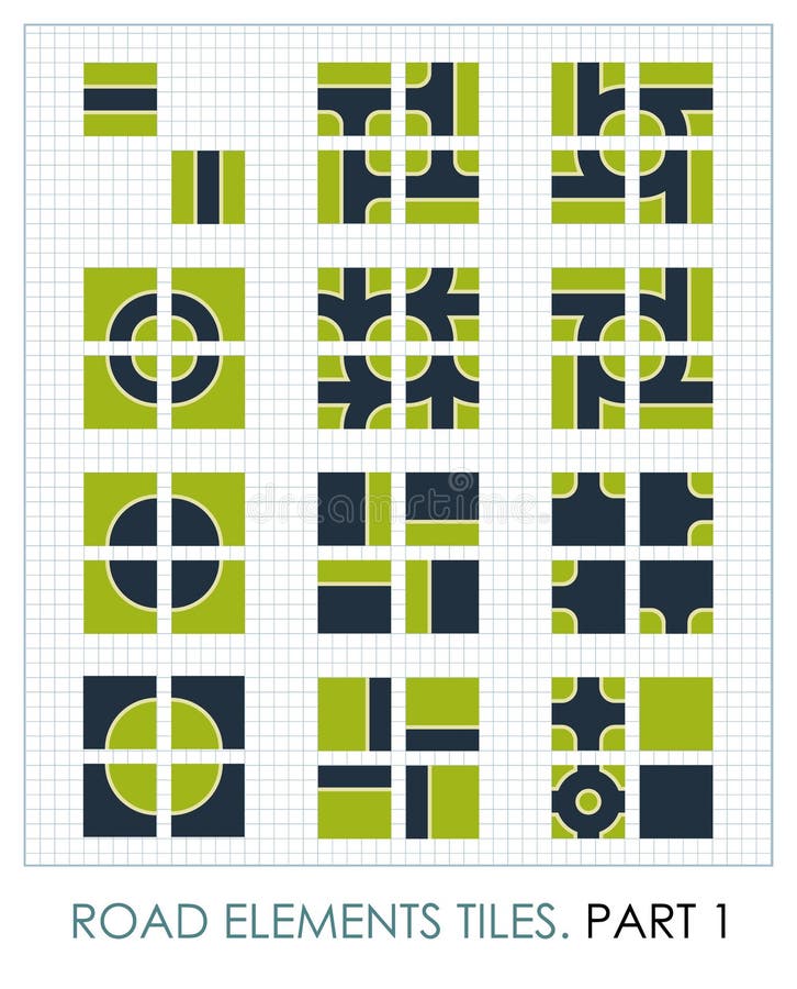 Road elements stock vector. Illustration of flat, plan - 57456550