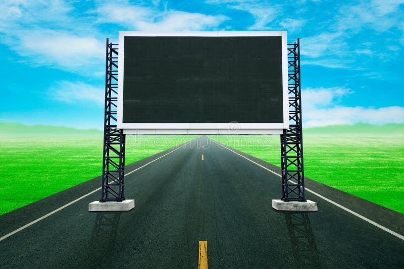 Road with Empty Large Sign Board Stock Image - Image of sign, empty ...