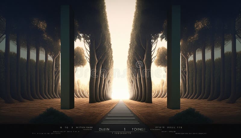 The Road between Endless Rows of Trees, Going To Infinity. Road To the ...