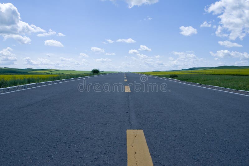 The road stock image. Image of cloud, straight, spring - 33735651