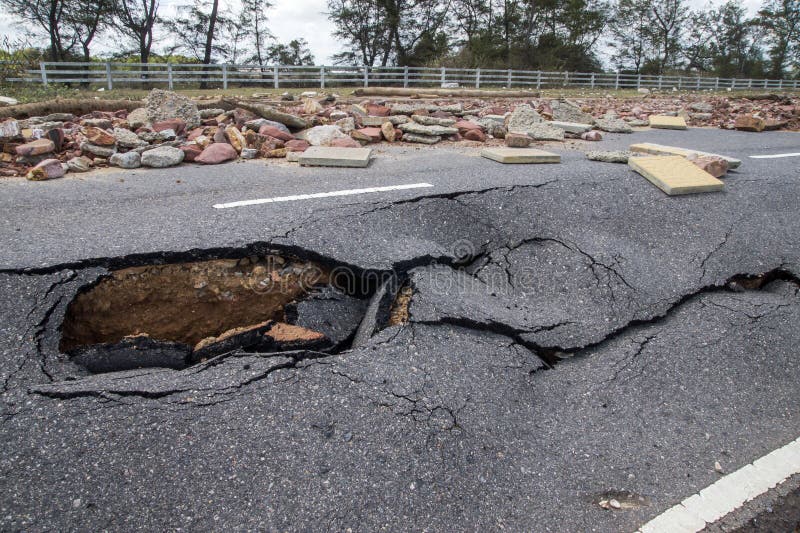 Road Erosion Caused by Waves and Severe Storms Stock Image - Image of ...