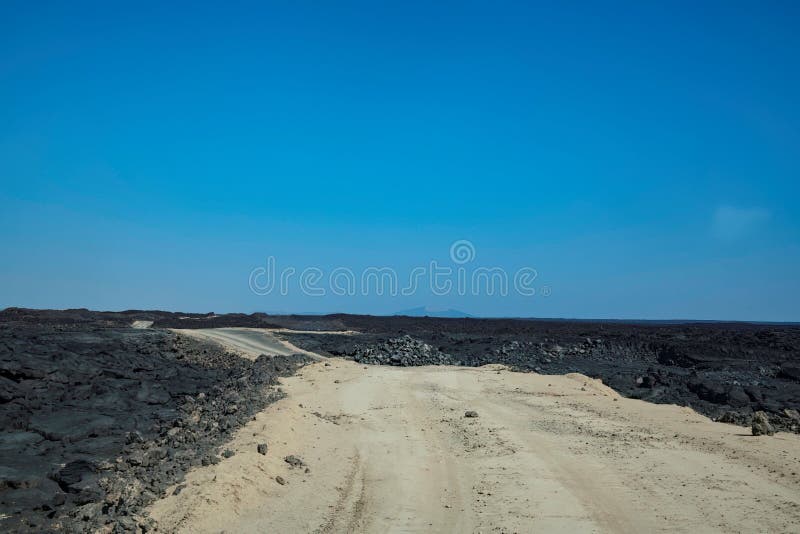 Road in the Ethiopia Afar Region Stock Photo - Image of depression ...