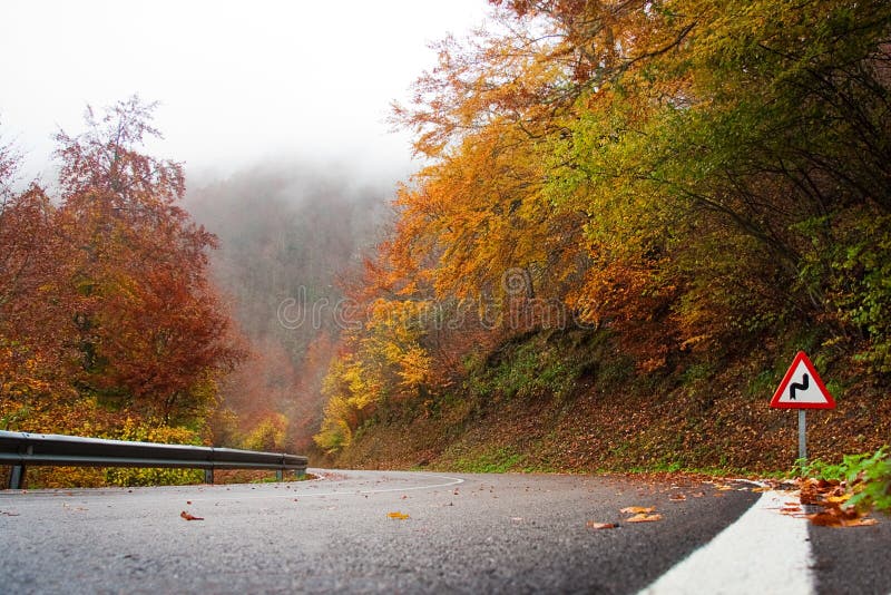 Road in the fall stock image. Image of asphalt, climate - 22218593