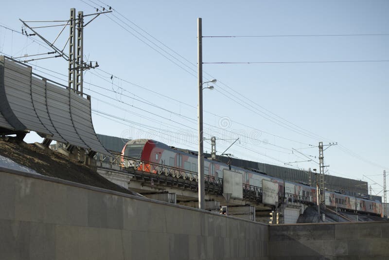 Road Fence. Soundproof Wall on Railway Stock Photo - Image of ...