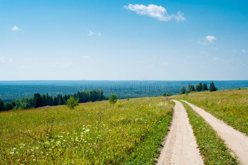 Road in field stock photo. Image of meadow, overcast - 23513154