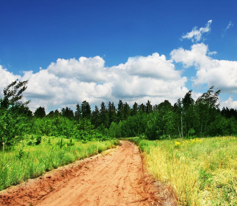 Road in field stock photo. Image of route, countryside - 5533918