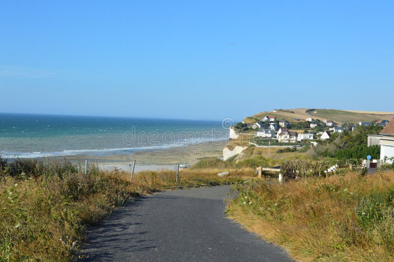 Road through a Field at a Beach Stock Image - Image of outdoor, park ...