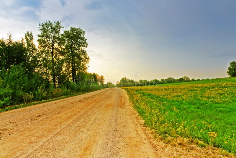 Road through the field hdr stock photo. Image of rural - 31389976