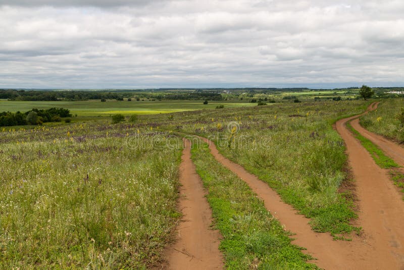 Road in field stock image. Image of line, road, direction - 66387811