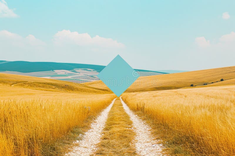 Road through Field stock image. Image of field, nature - 375116895