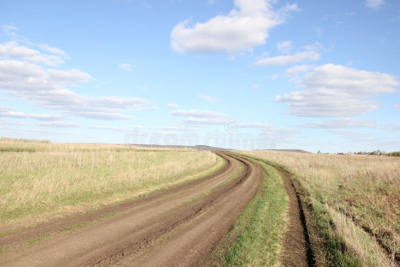 Road in field stock image. Image of cloud, land, rural - 92408651
