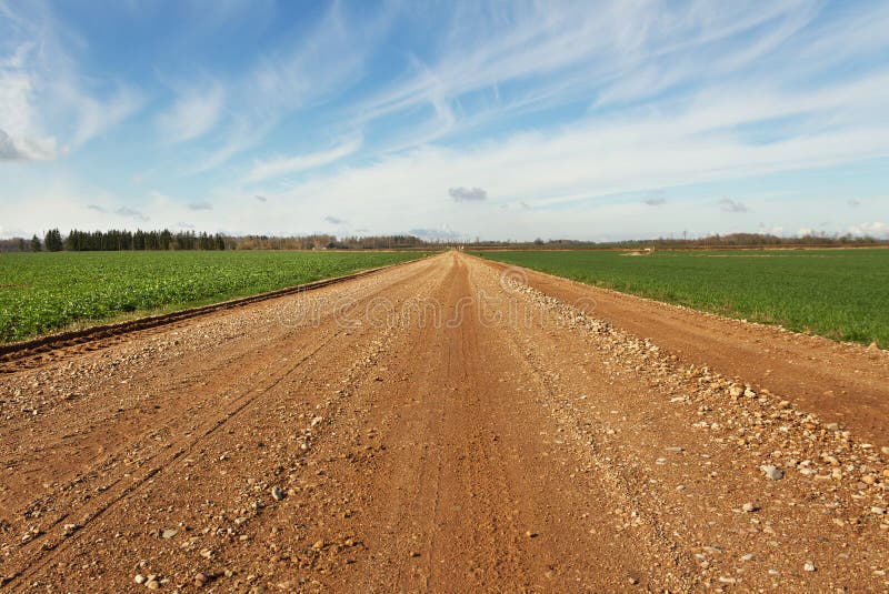 Road between fields. stock image. Image of road, land - 72746623