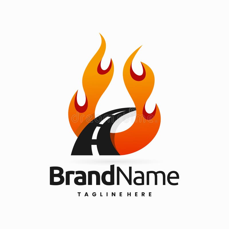 Road Fire Fuel Logo, Fire Fuel Road Logo Stock Vector - Illustration of ...