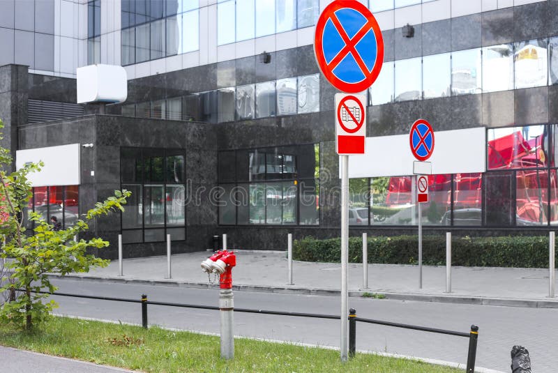 Road for Fire Trucks Sign on the Street Stock Photo - Image of ...