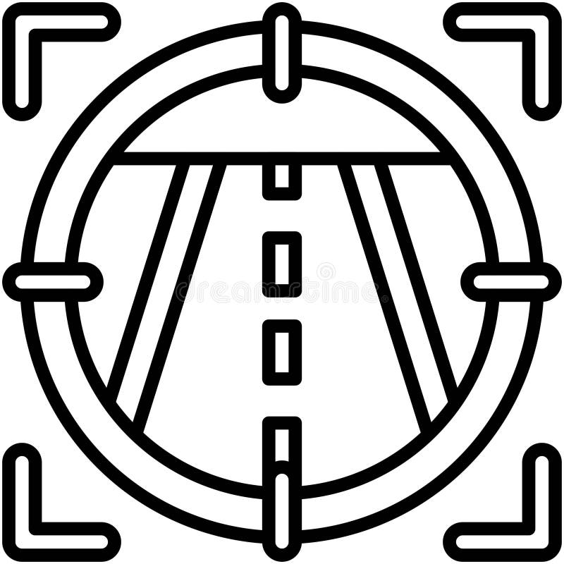 Road Focus Line Icon, Car Accident and Safety Related Vector ...