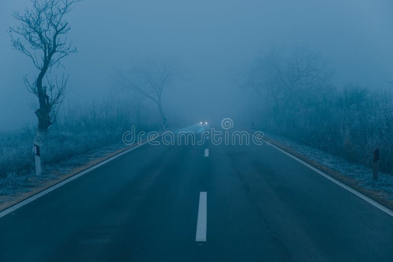 Road into the fog stock photo. Image of speed, season - 182158632