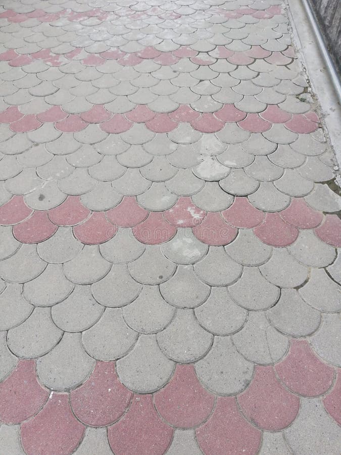 Road Footpath Flower Design Grey and Red in Colour Stock Image - Image ...