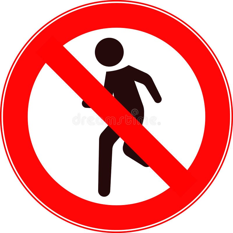 A Road Forbidding Sign. Pedestrian Traffic is Prohibited Stock Vector ...