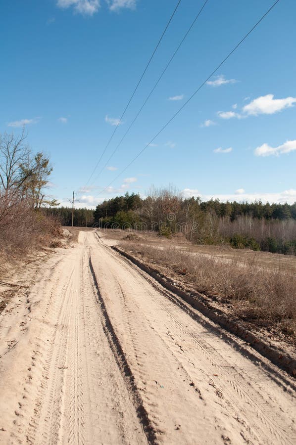 The Road in the Forest: There is a Rough Sandy Road Stock Photo - Image ...