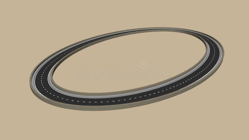 Road in Form of Oval. Vector Illustration Stock Vector - Illustration ...