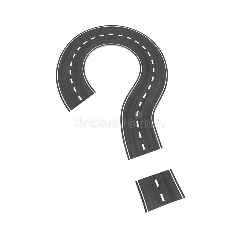 Road Forming a Question Mark Stock Illustration - Illustration of ...