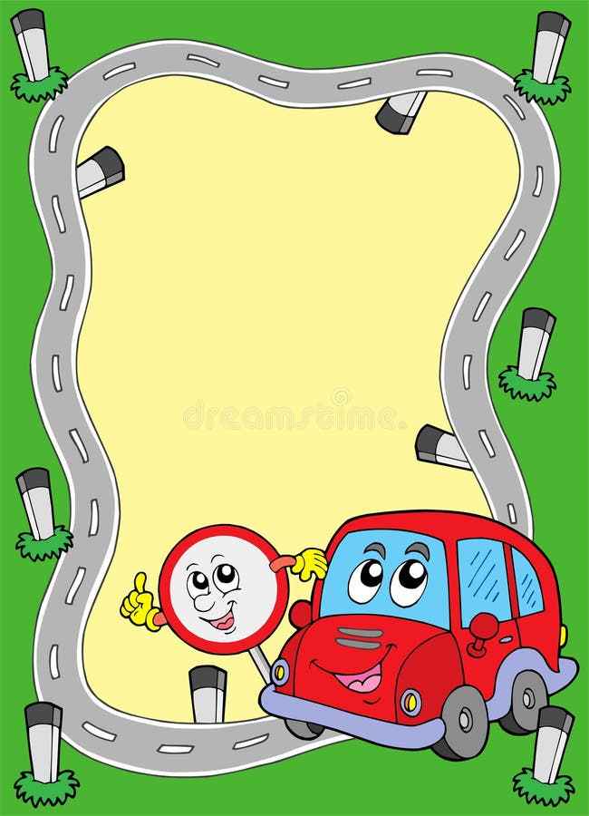 Car and road frame stock illustration. Illustration of element - 23973648
